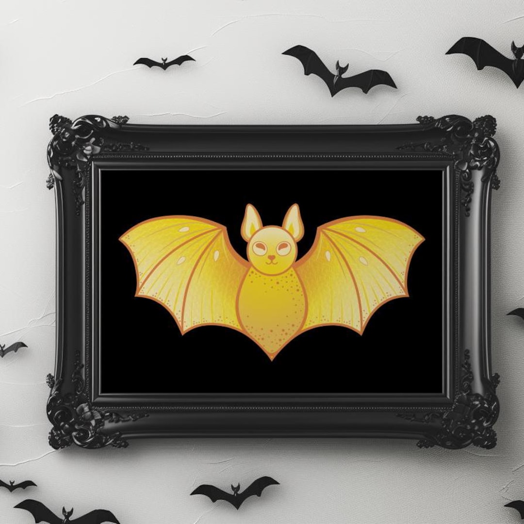 Fruit Bat - Lemon High Contrast Art Print - Etsy