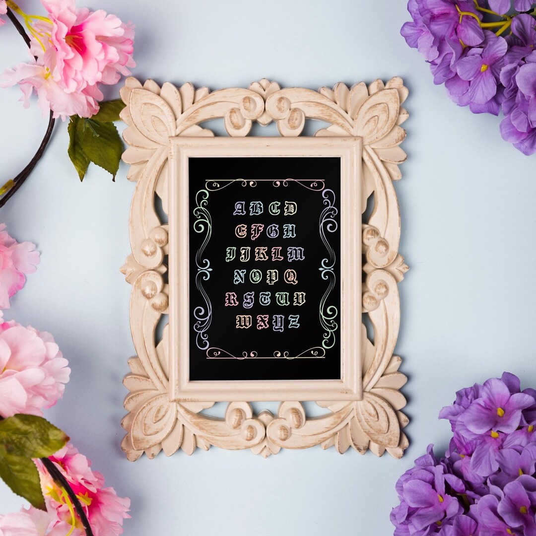 Unique Goth Alphabet Rainbow Pastel Poster - Etsy