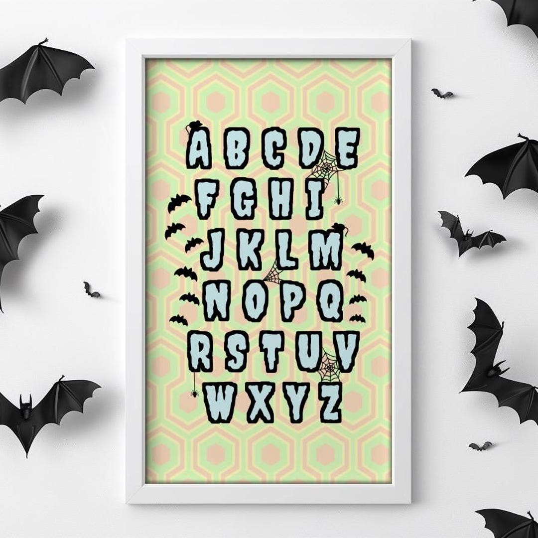 Creepy Alphabet Print - ABC Horror Font Wall Art - Etsy