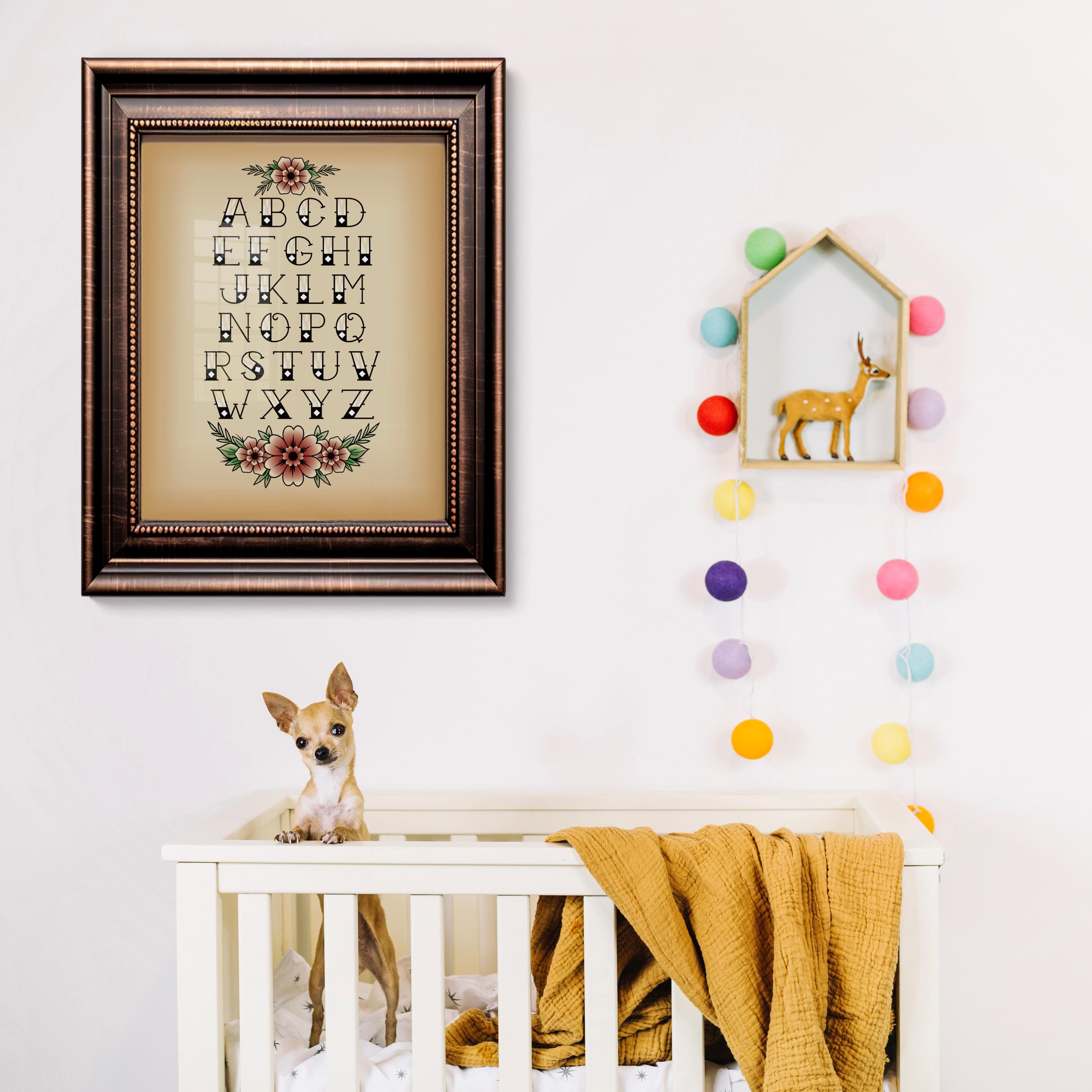 Tattoo Alphabet Print - ABC Sailor Jerry Font Wall Art - Etsy