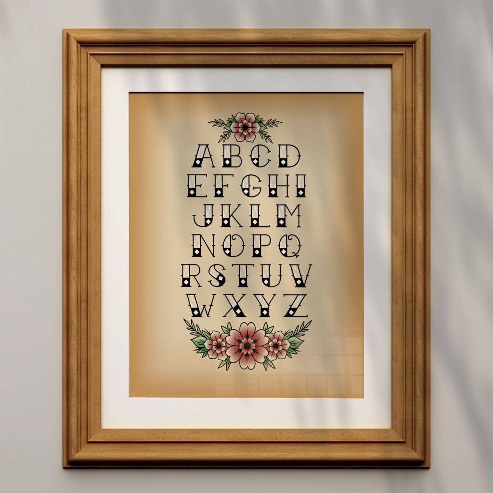 Tattoo Alphabet Print - ABC Sailor Jerry Font Wall Art - Etsy