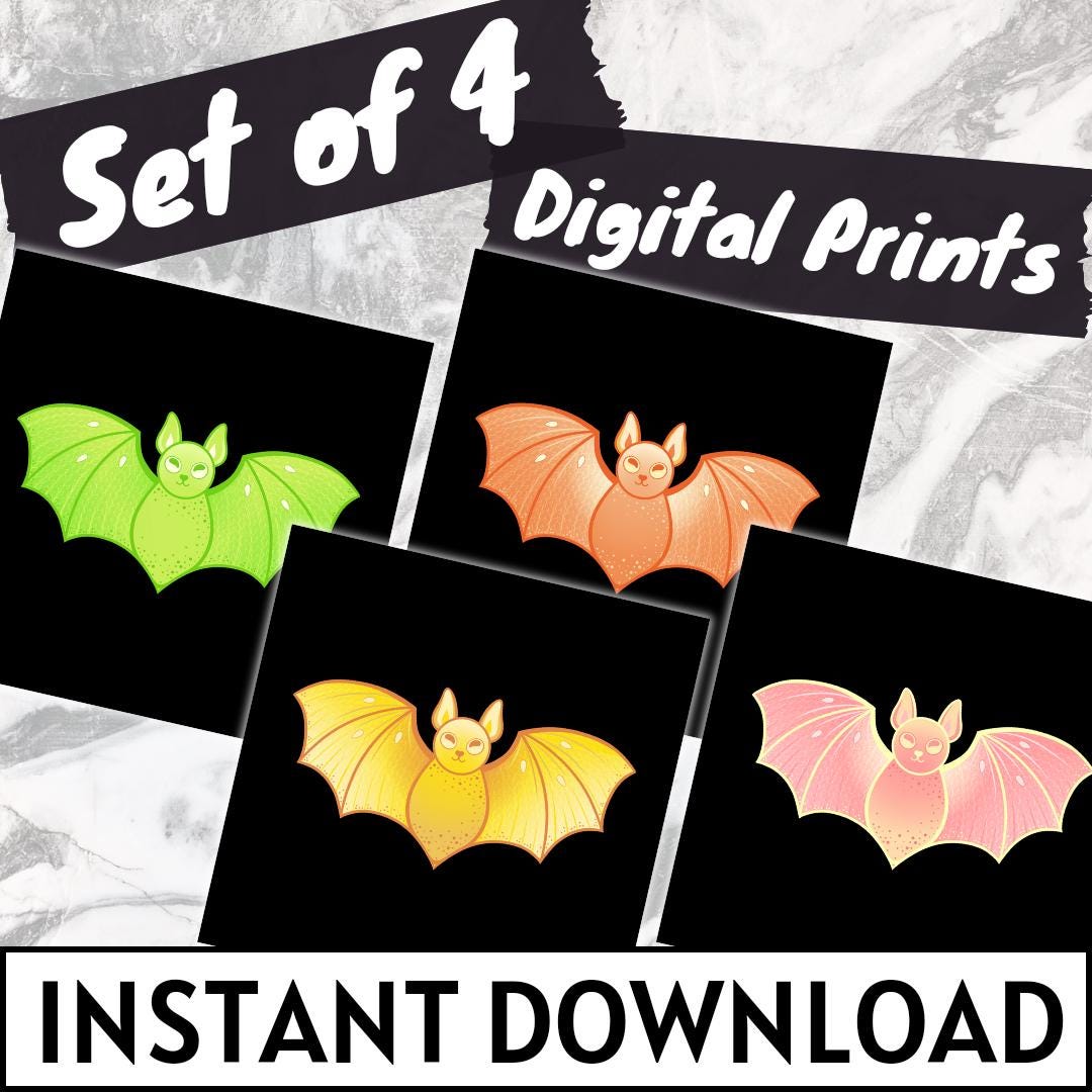 Fruit Bats Art Set - Downloadable Prints - Etsy