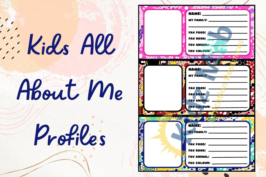 Kids All About Me Profiles - Etsy