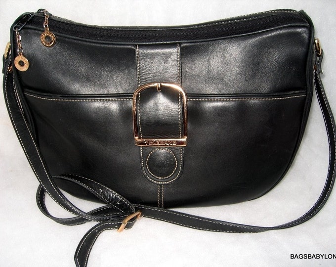 TOLEDANO CANADA BLACK THICK GENUINE LEATHER PURSE BAG TOTE Vintage ...