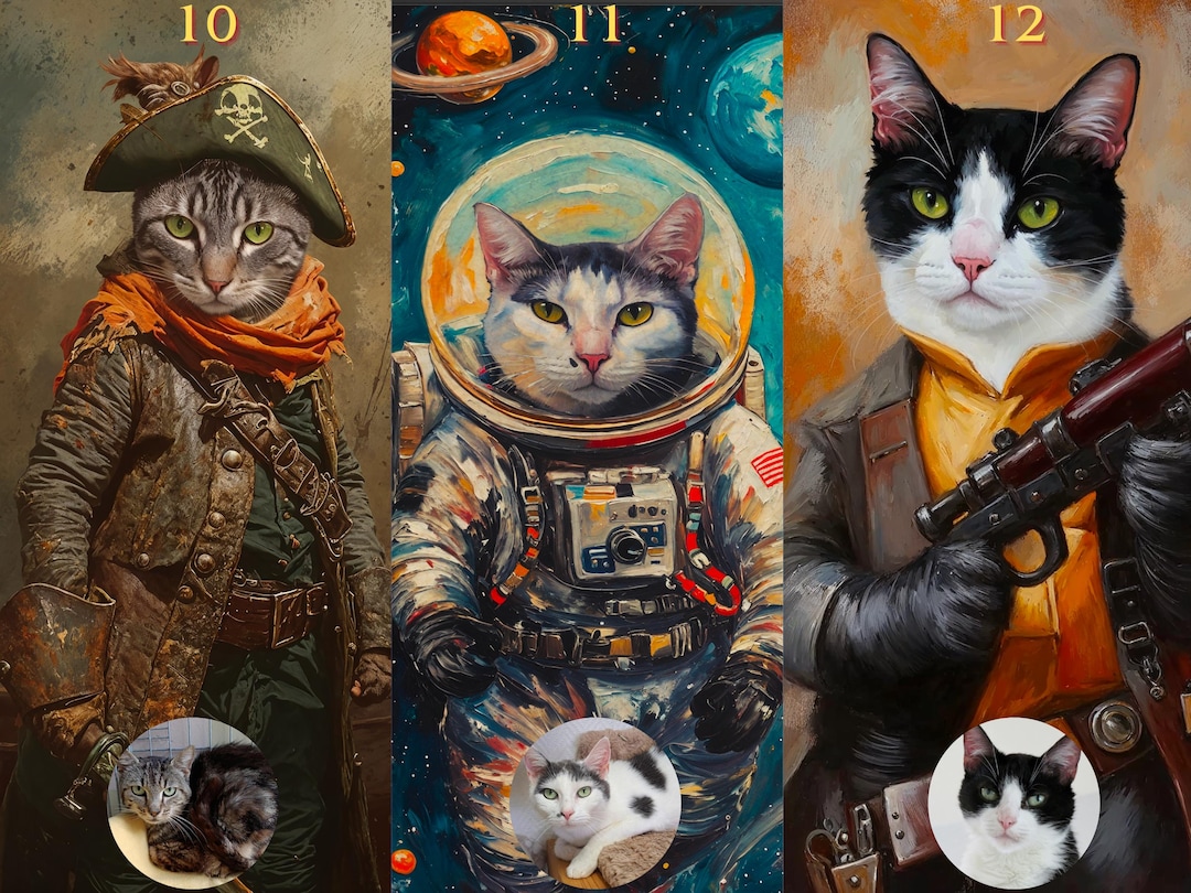 Custom Funny Pet Portraits in Regal and Vintage Styles – Personalized ...