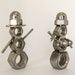 Welded Stainless Steel Sculpture: Snowman + Snow Lady Unique Christmas ...