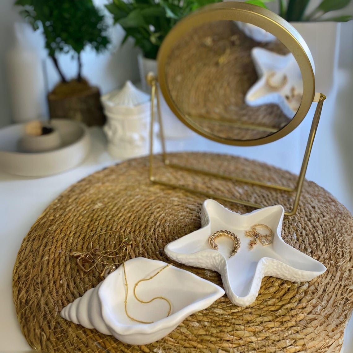 Concrete Sea Shell Trinket, Conch Storage Box, Jewelry Box, Sea Shell ...