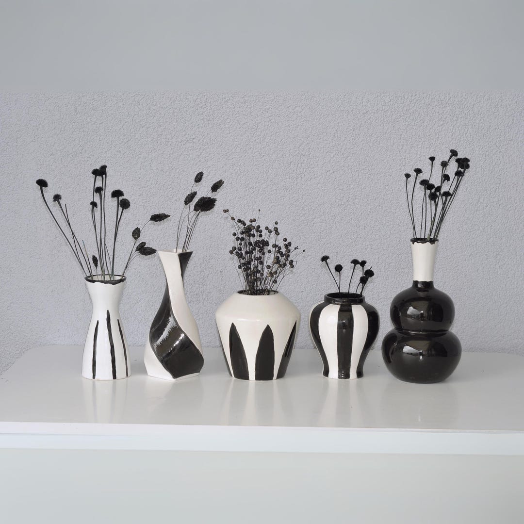 Handmade Pottery Vases, Nordic Style Ceramic Vase for Dried Flowers ...