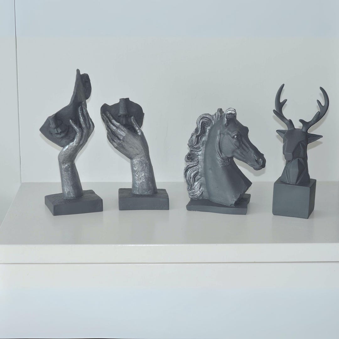 Creative Abstract Decor Statue Face, Hand Statues Sculptures, Home ...
