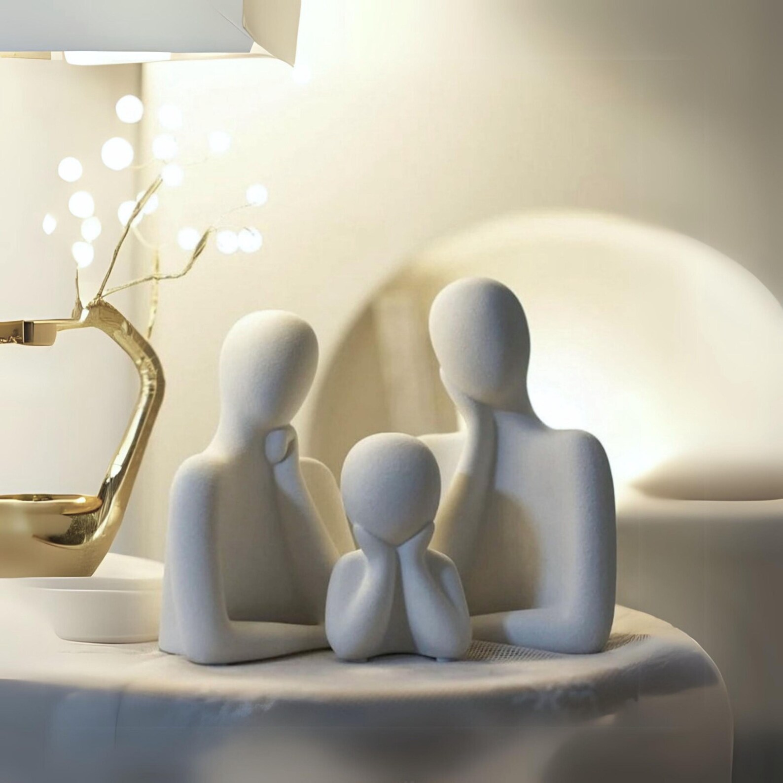 Family Art Sculpture, Concrete Couple Sculpture, New Family Sculpture ...