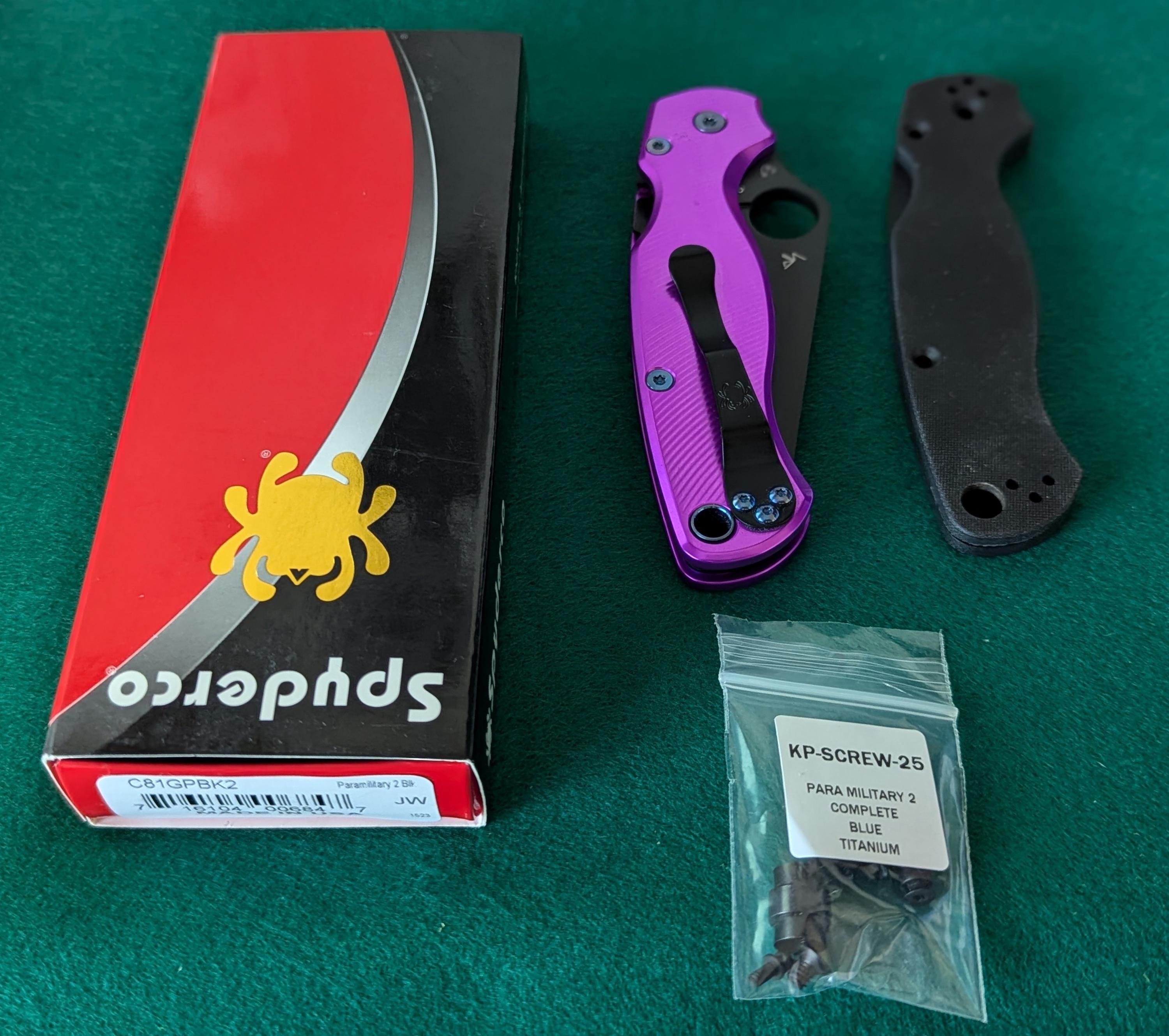 Spyderco Paramilitary 2 With AWT Shiny Ultraviolet Anodized Aluminum ...