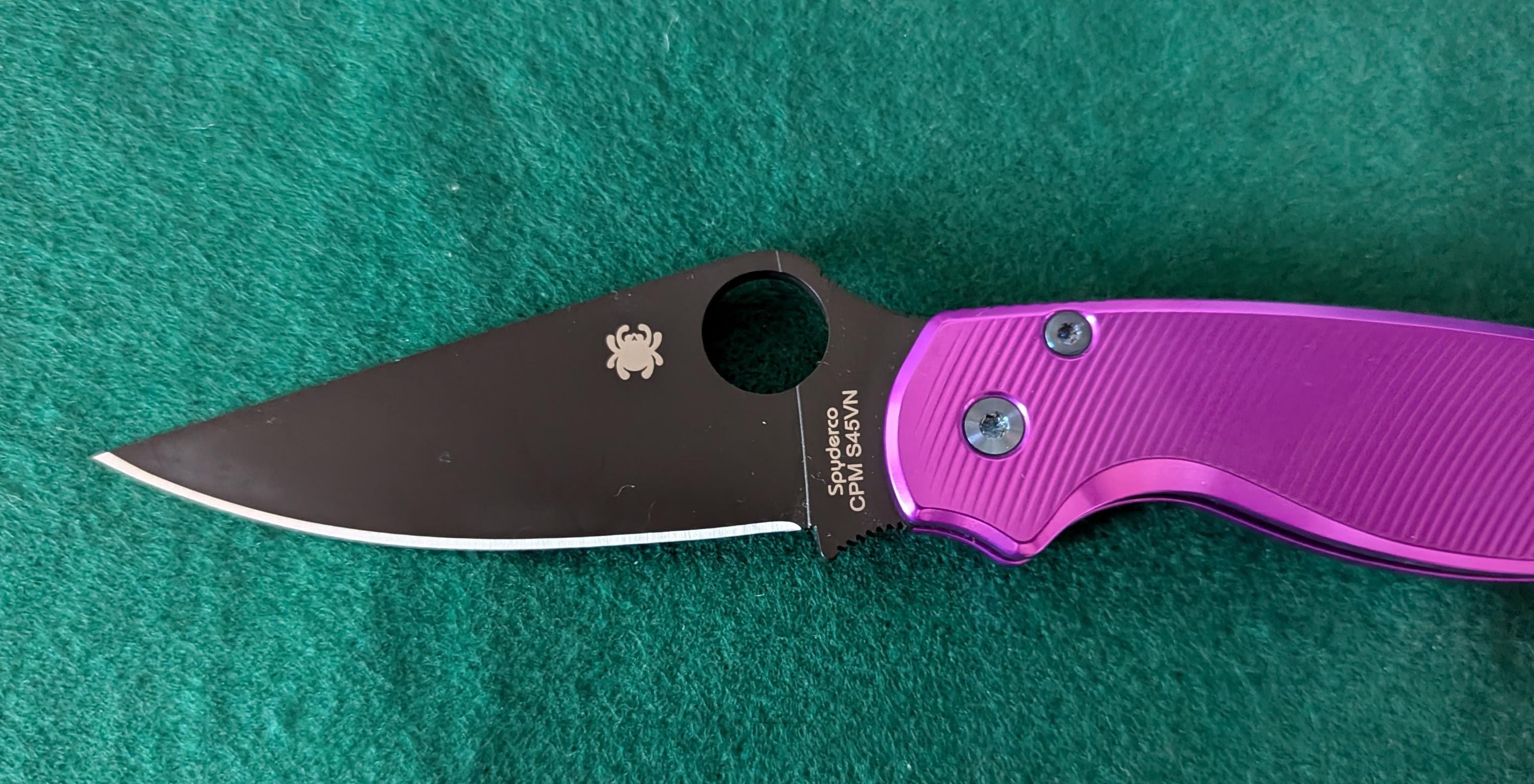 Spyderco Paramilitary 2 With AWT Shiny Ultraviolet Anodized Aluminum ...