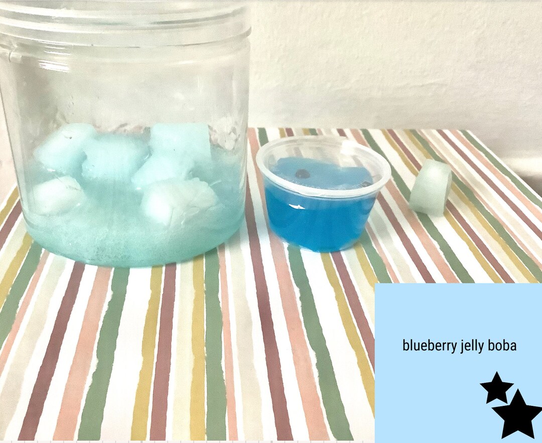 Blueberry Cubes Boba (jelly Cube + Clear Slime) - Etsy