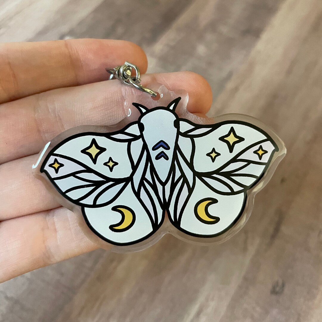 Moth Keychain | Bag Charm, Goth Aesthetic Keychains for Best Friend ...