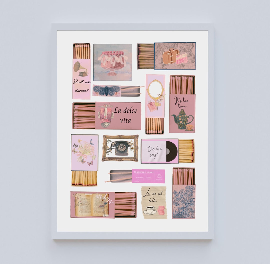 Vintage Matchbox Print Trendy Matches Poster Retro Matchbox Wall Art ...