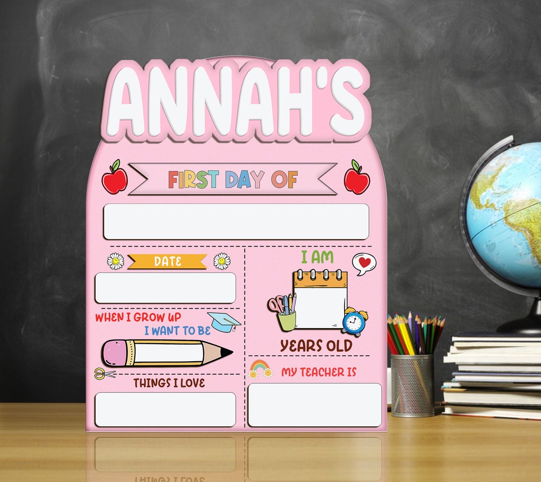 Acrylic First Day of School Sign, Personalized School Sign, Back to ...