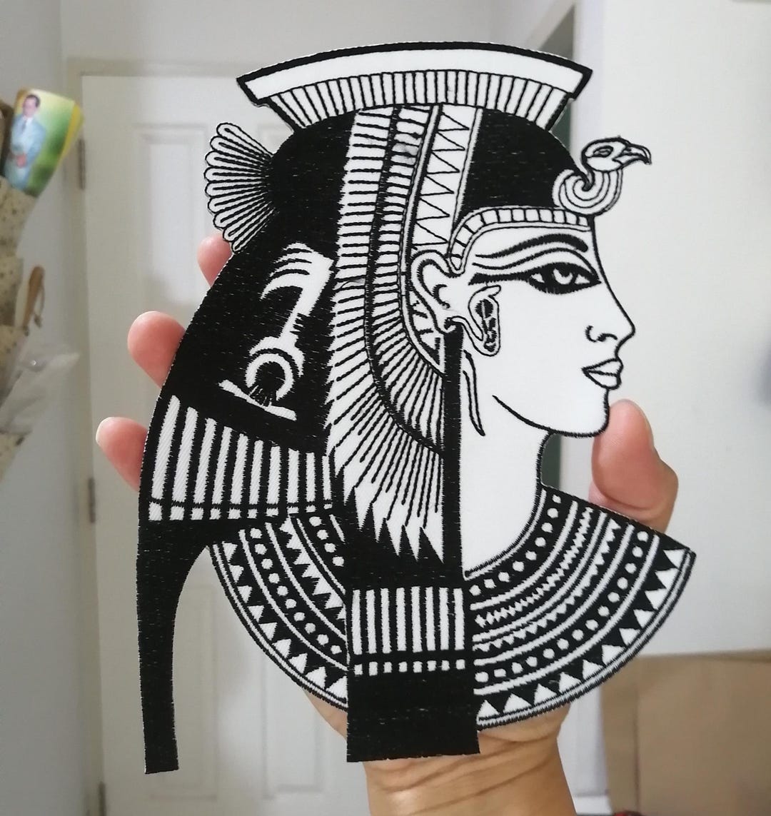 Cleopatra Charming Female Pharaoh Ancient Egyptian Symbol Embroidered ...