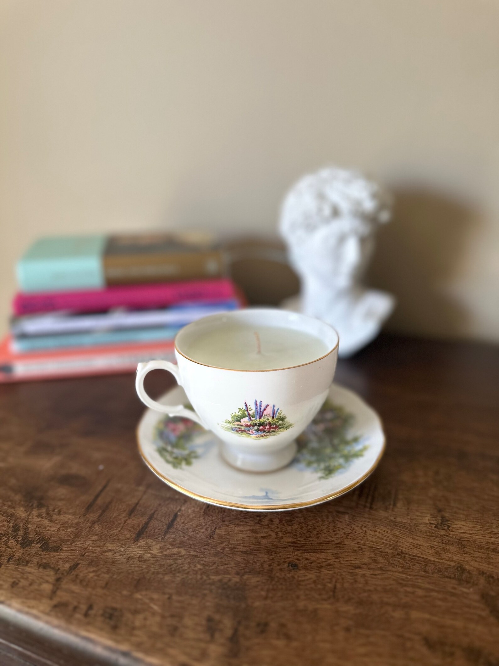 Hand Poured Vintage Tea Cup Beach Rose Scented Soy Candle - Etsy