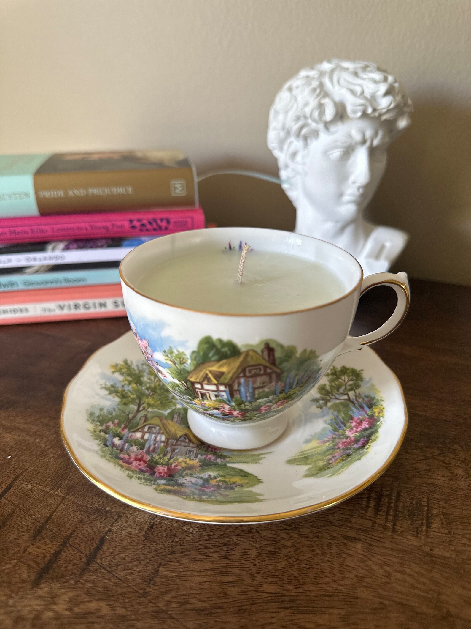 Hand Poured Vintage Tea Cup Beach Rose Scented Soy Candle - Etsy