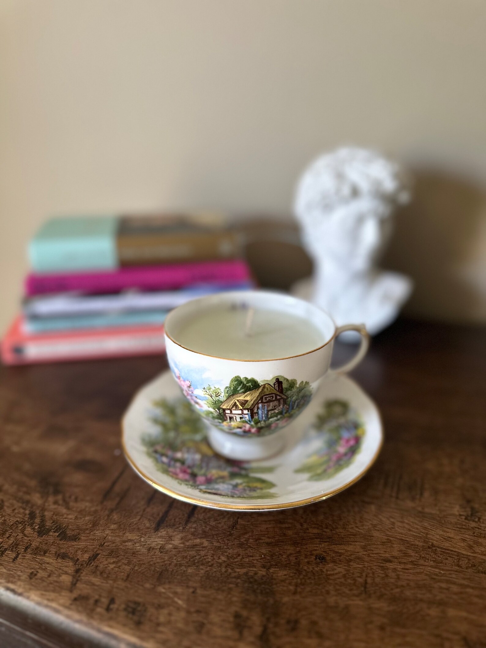 Hand Poured Vintage Tea Cup Beach Rose Scented Soy Candle - Etsy