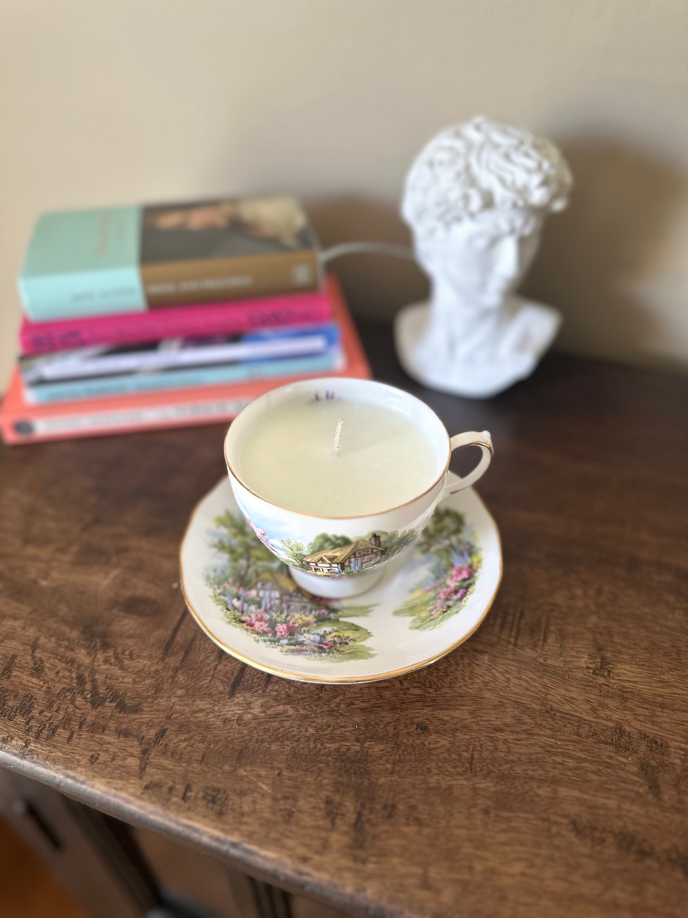 Hand Poured Vintage Tea Cup Beach Rose Scented Soy Candle - Etsy