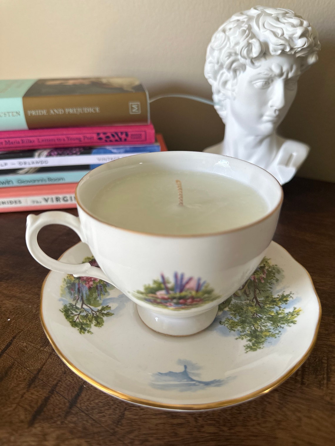 Hand Poured Vintage Tea Cup Beach Rose Scented Soy Candle - Etsy