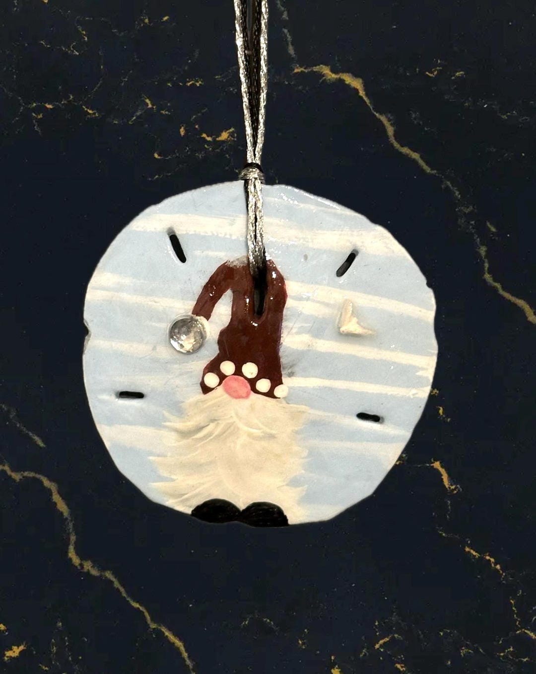 Hand-painted Sand Dollar Gnome Ornament – Coastal Christmas, South ...