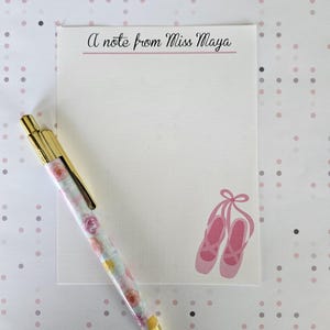 Ballet Notepad, Dance Teacher Notepad, Personalized Notepad, Teacher ...