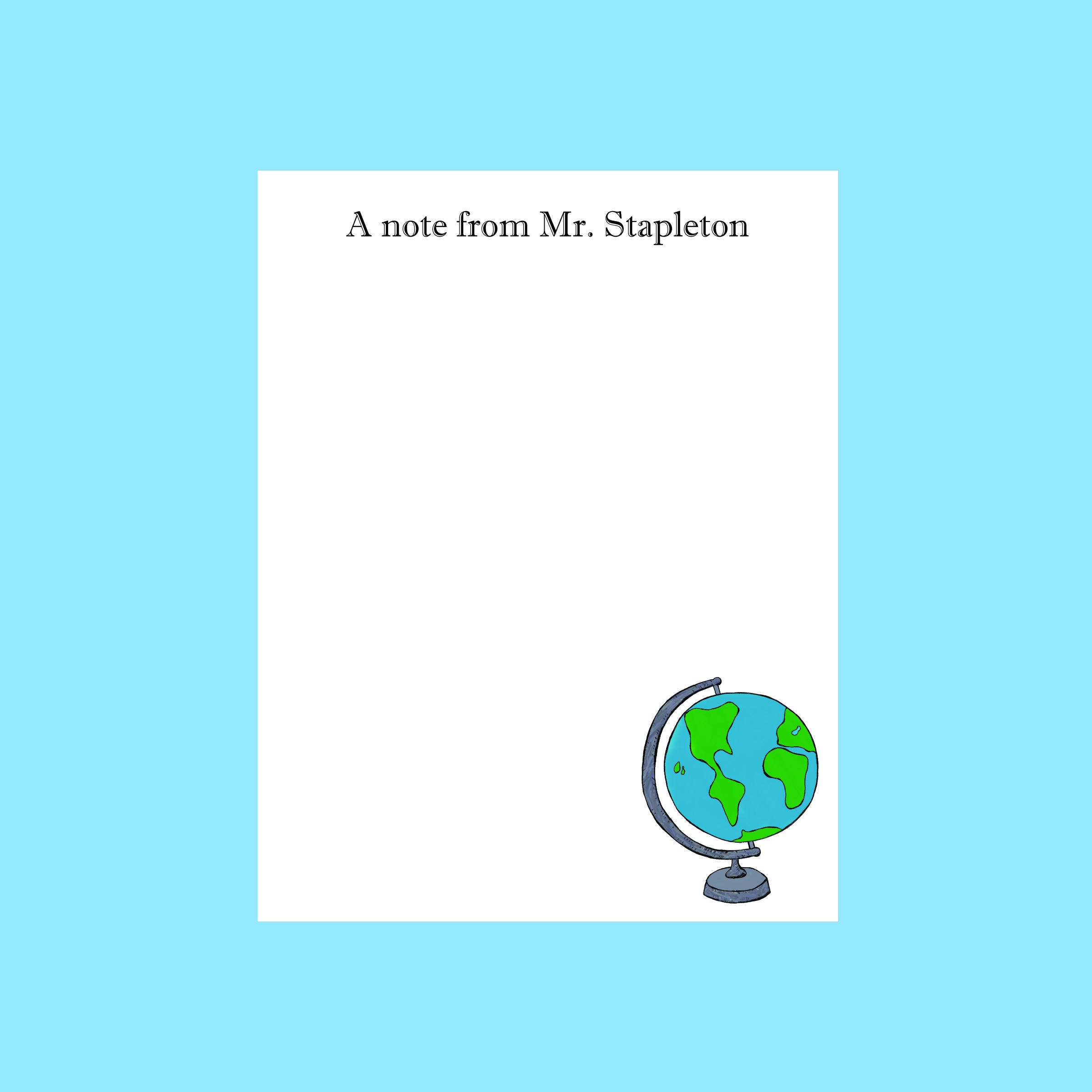 Globe Notepad, Geography Teacher Notepad, Globe Notes, Teacher Gift - Etsy