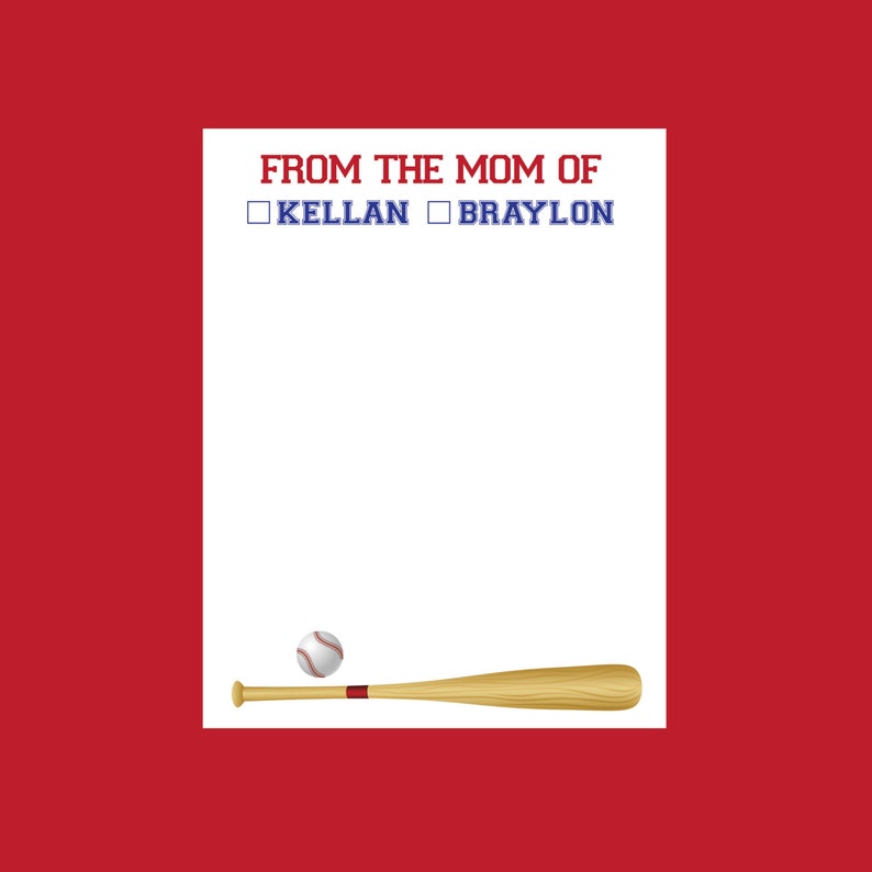 Baseball Notepad Personalized Notepad Teacher Gift Coach - Etsy