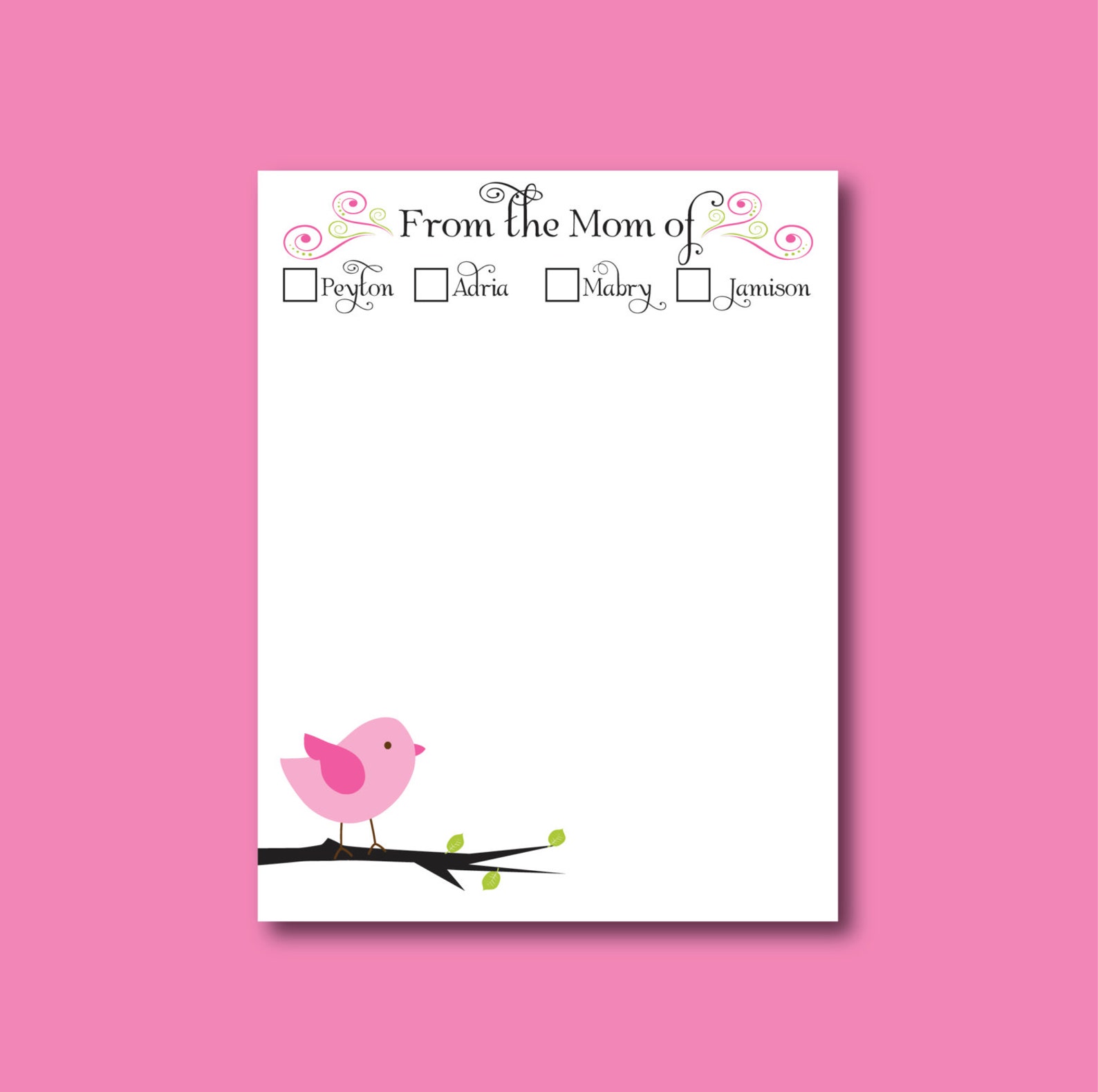 Bird Notepad from the Mom of notepad Teacher gift teacher | Etsy