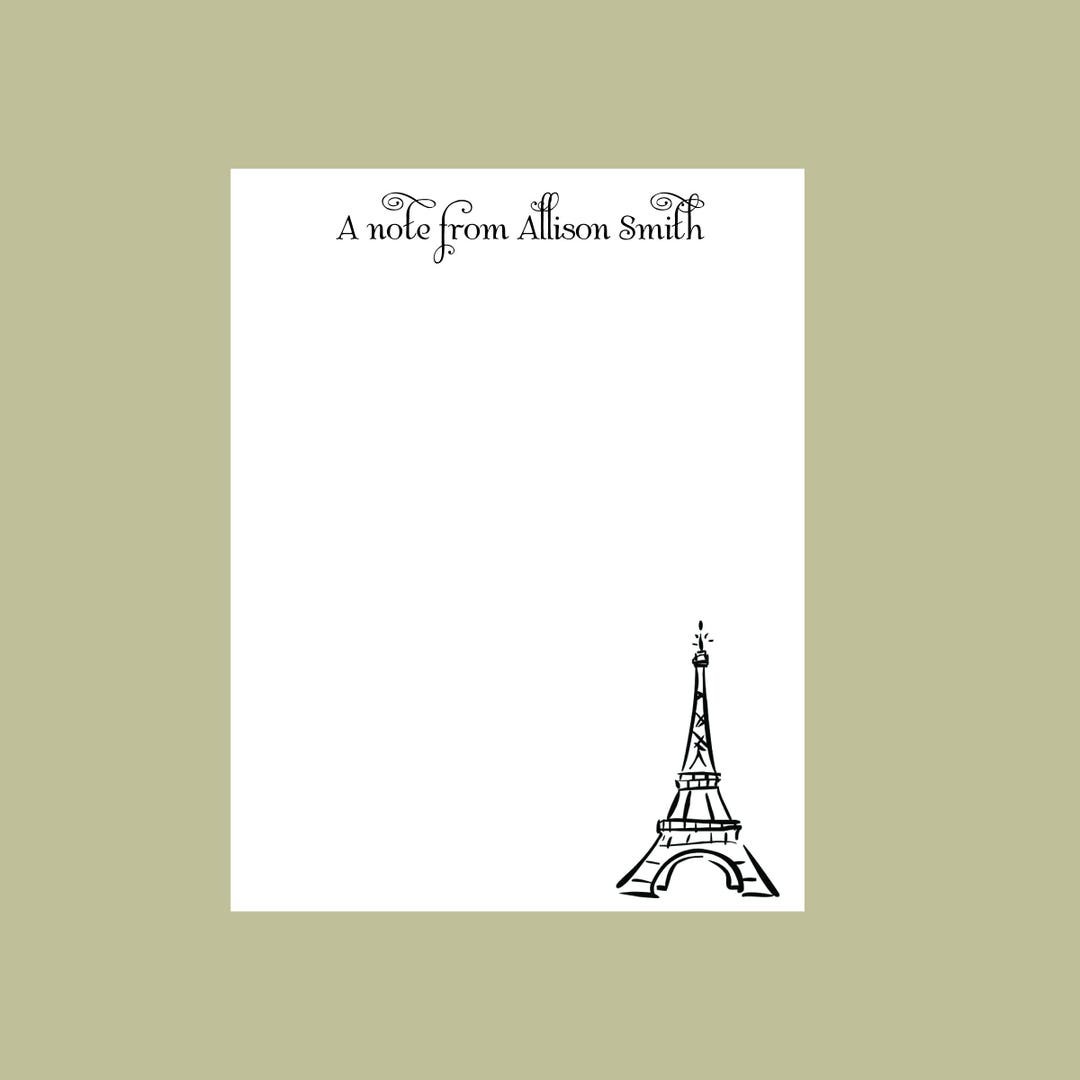 Eiffel Tower Notepad Personalized Notepad, Party Favor Teacher Gift ...