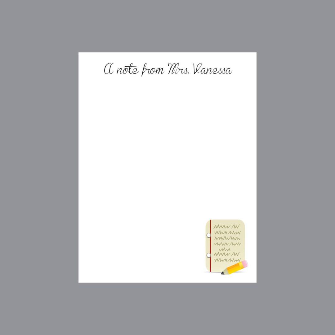 Secretary Notepad, Teacher Notepad, Personalized Notepad, Custom ...
