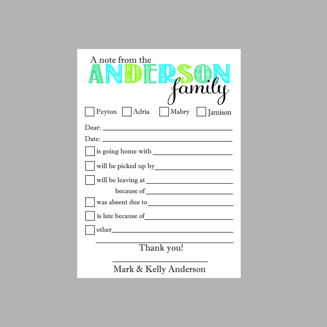 Personalized Notepad, School Notepad, Notes to Teacher, Bus Notepad, - Etsy