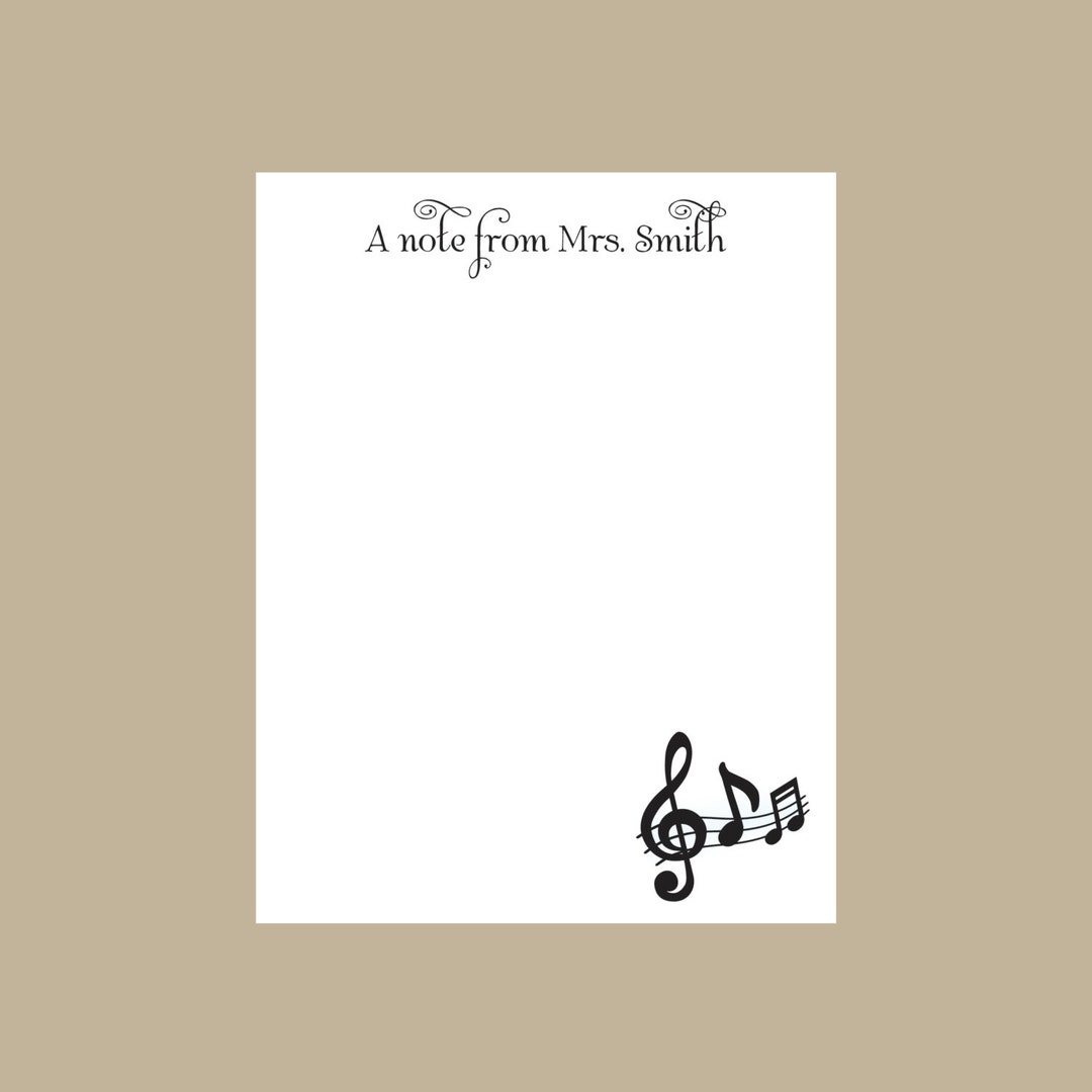 Band Teacher Notepad, Music Teacher Notepad, Music Notes, Teacher Gift ...
