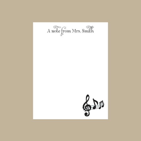 Band teacher notepad, music teacher notepad, Music notes, teacher gift ...