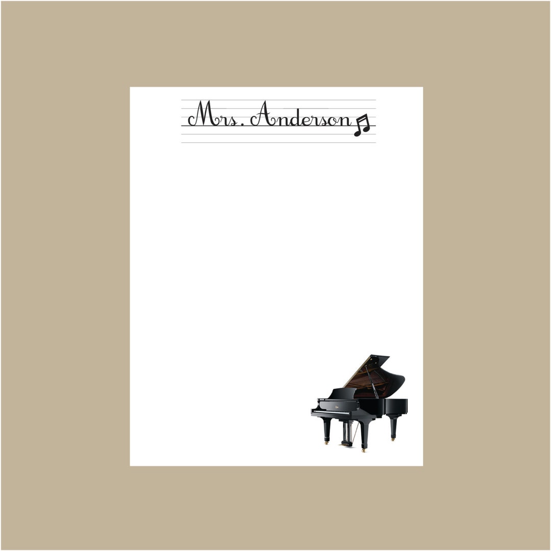 Piano Notepad, Music Teacher Notepad, Personalized Notepad ...