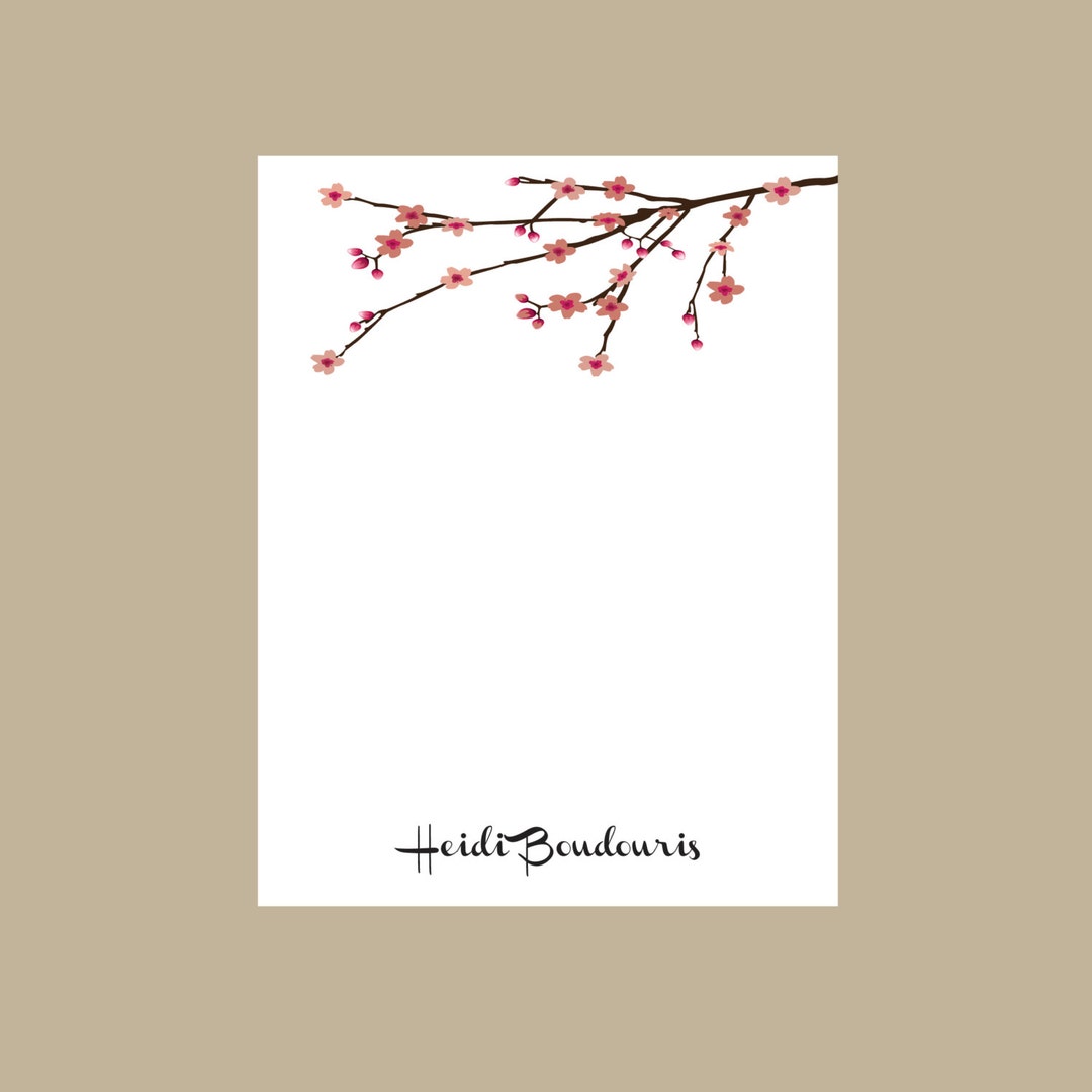 Cherry Blossom Notepad, Teacher Gift, Stocking Stuffer - Etsy