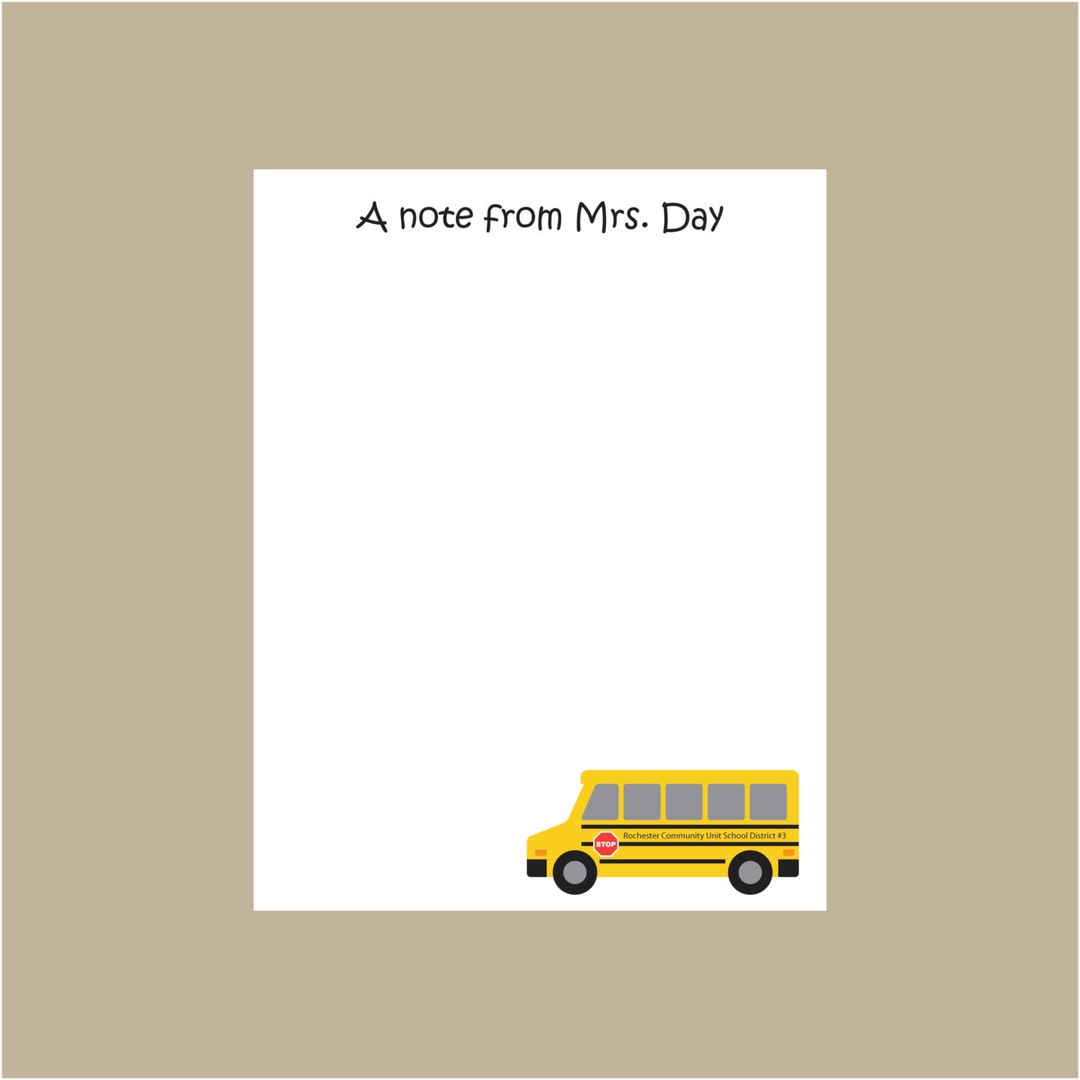 School Bus Notepad, From the Desk Of, Teacher Gift, Stocking Stuffer - Etsy