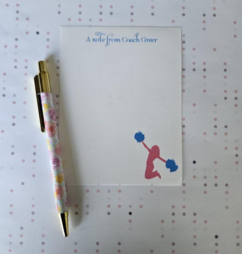 Cheerleading Notepad, Cheerleader, Coach Notepad Personalized Notepad ...