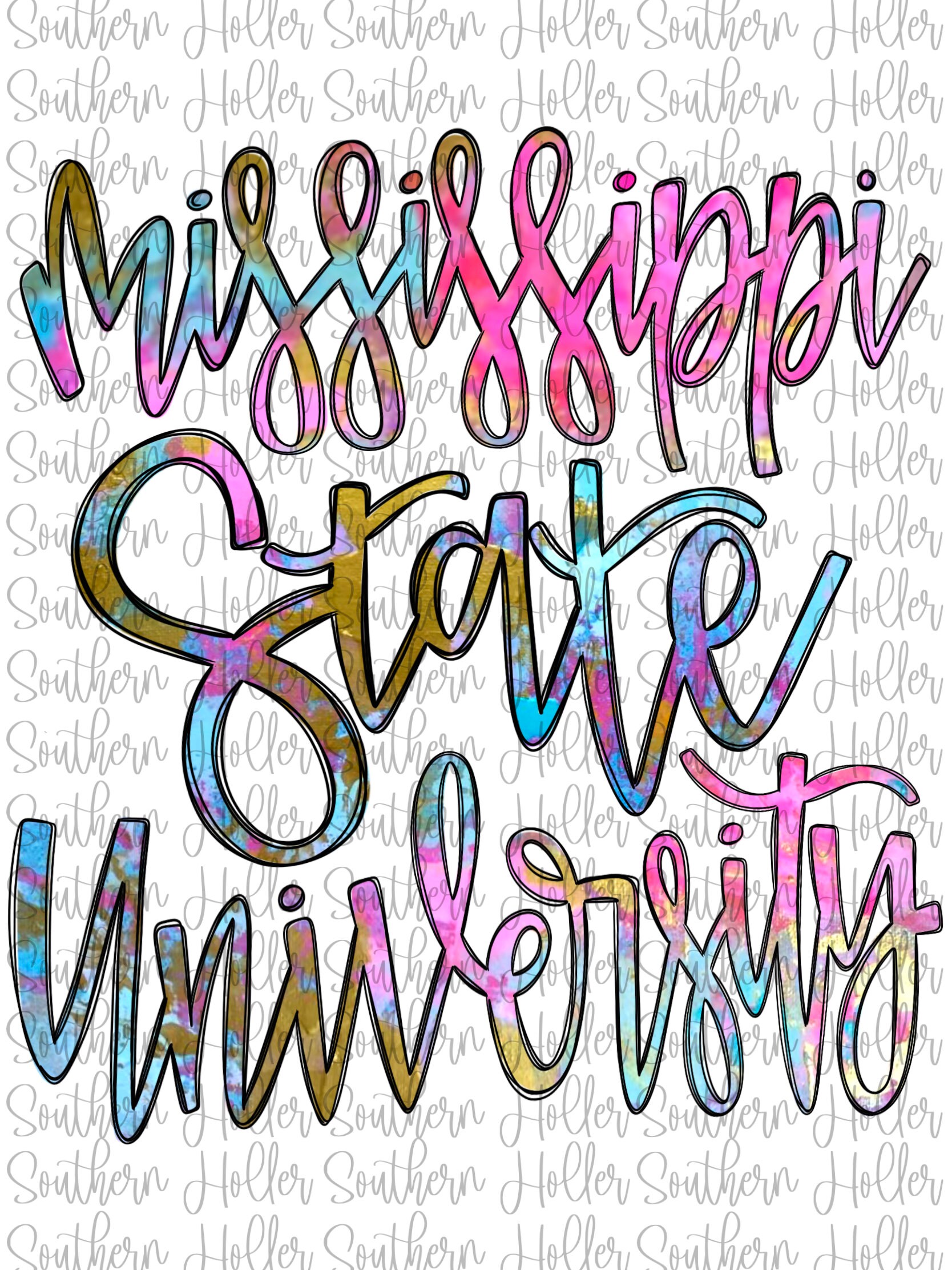 Colorful,mississippi State,bright,hand Lettering,mascots,school Spirit ...
