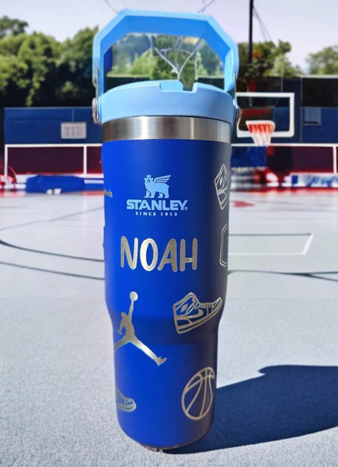 30 Oz. Kids Basketball Stanley Iceflow Flip Straw, Personalized Water ...