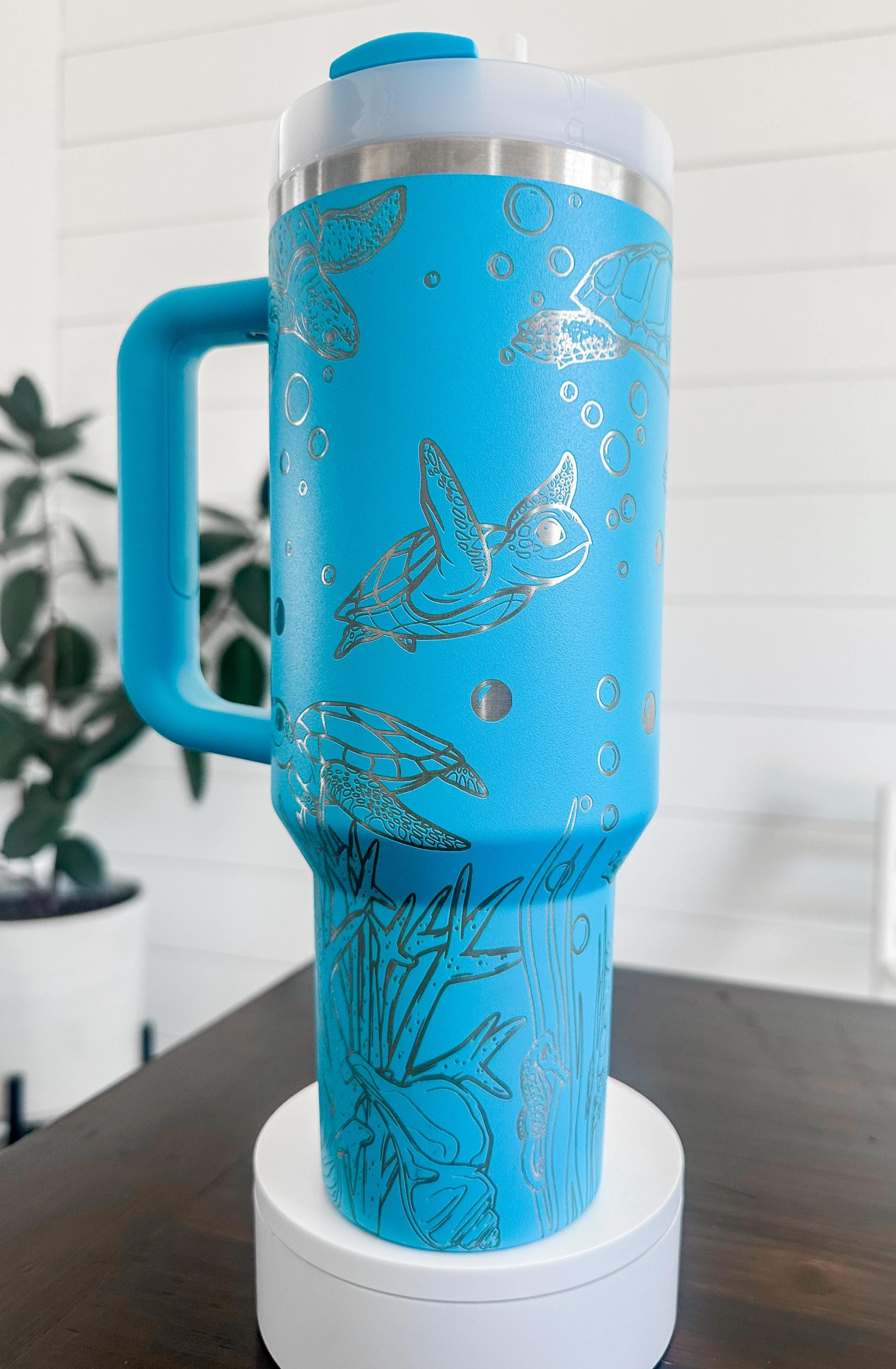40 Oz. Sea Turtle Stanley, Laser Engraved Tumbler - Etsy