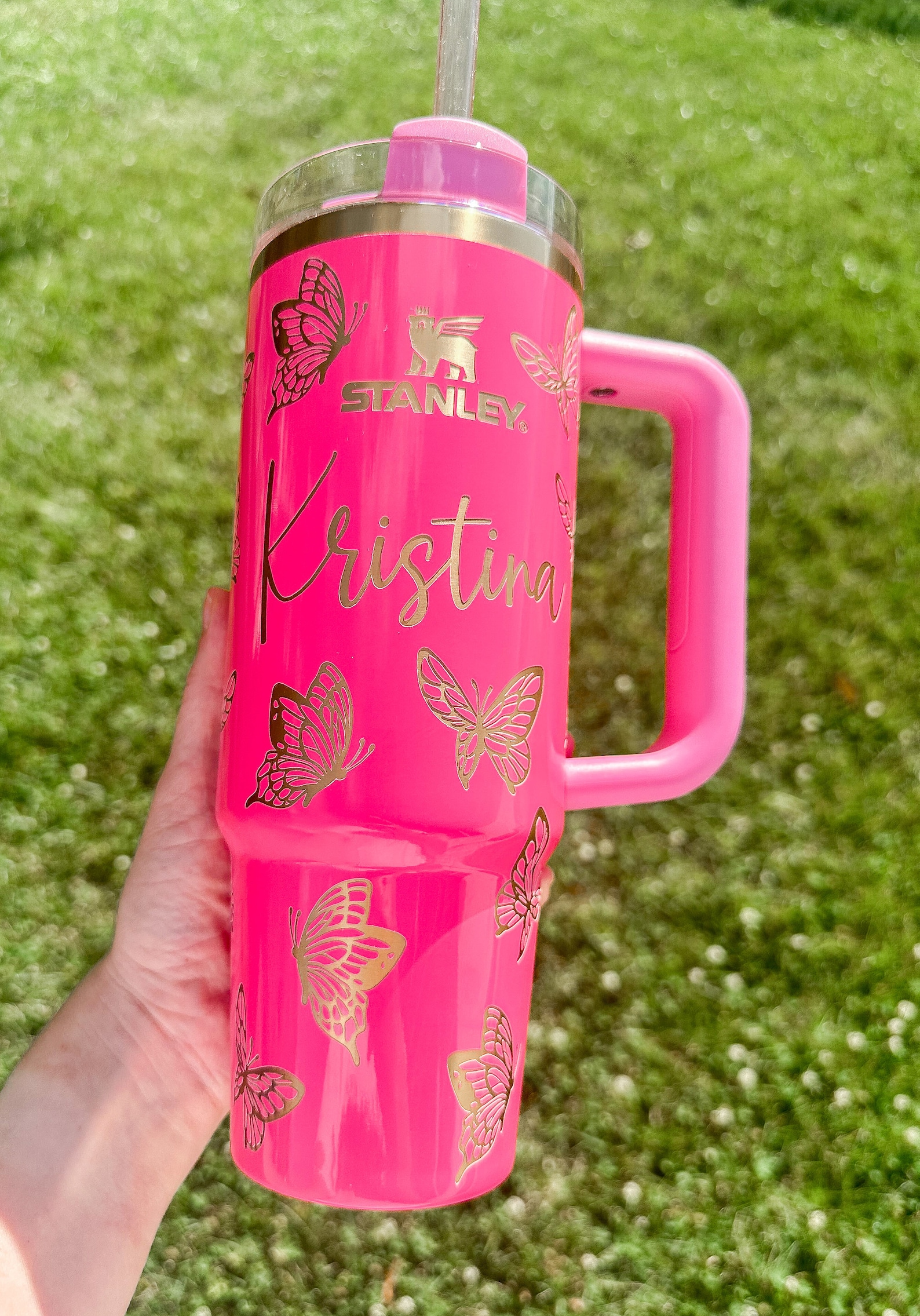30 Oz. Stanley Tumbler, Butterfly Laser Engraved, Personalized - Etsy