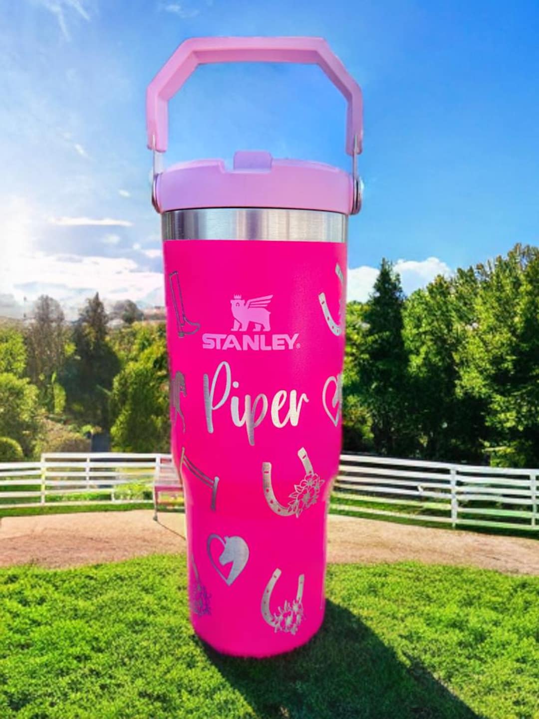30 Oz. Kids Horseback Riding Stanley Iceflow Flip Straw, Personalized ...