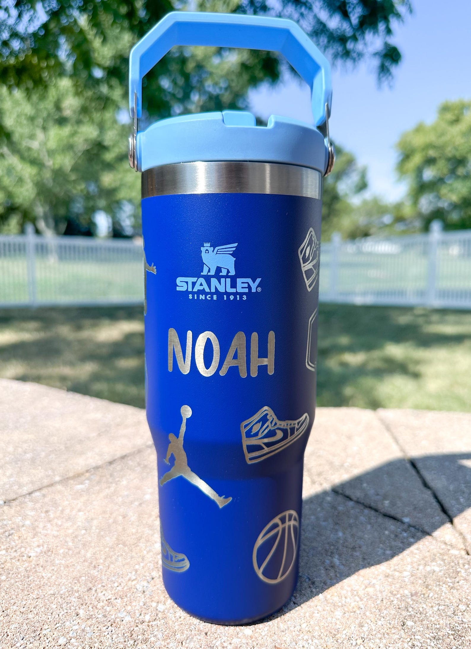 30 Oz. Kids Basketball Stanley Iceflow Flip Straw, Personalized Water ...