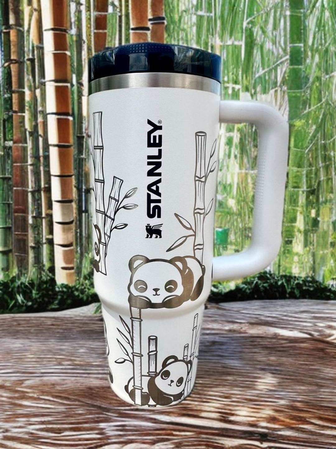 30 Oz Stanley Protour Tumbler – Laser Engraved Panda & Bamboo Design ...