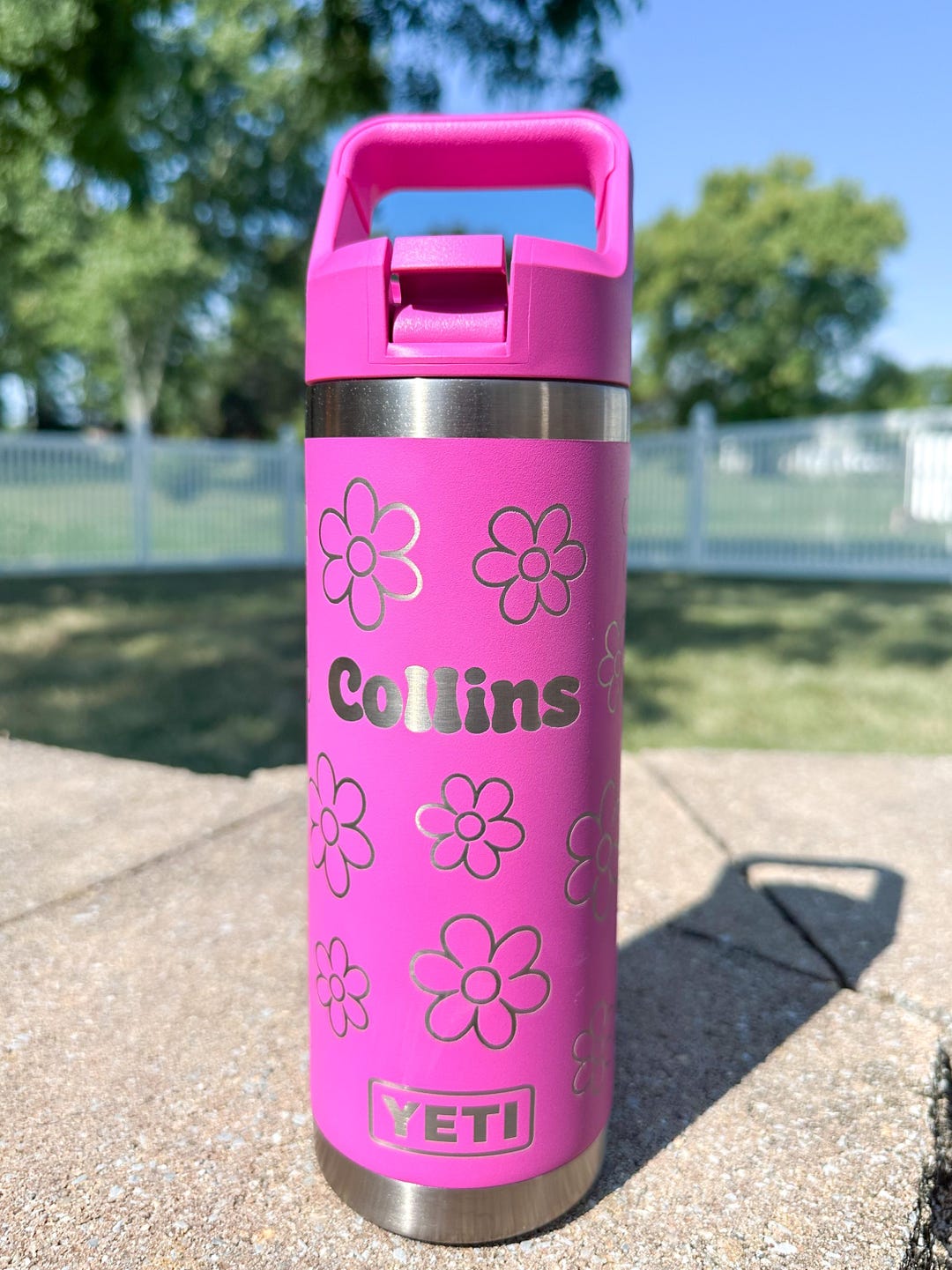 Kids Retro Daisy 18 Oz. Yeti Rambler, Engraved Personalized Water ...