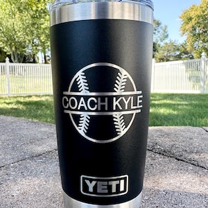 Baseball 20 Oz. Yeti Rambler, Laser Engraved Tumbler, Baseball Coach ...