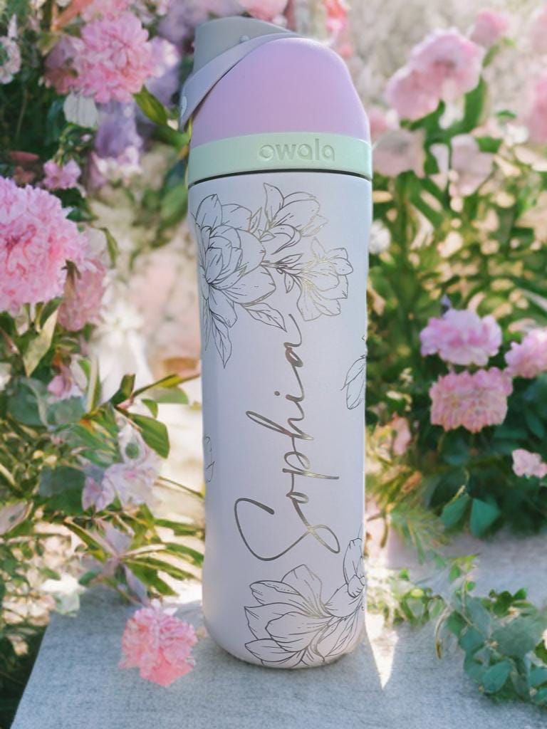 Personalized Owala 24oz Water Bottle – Laser Engraved Stainless Steel ...